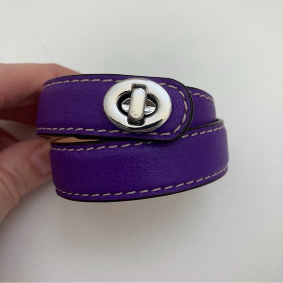 Coach | Jewelry | Coach Purple Leather Wrap Bracelet | Poshmark